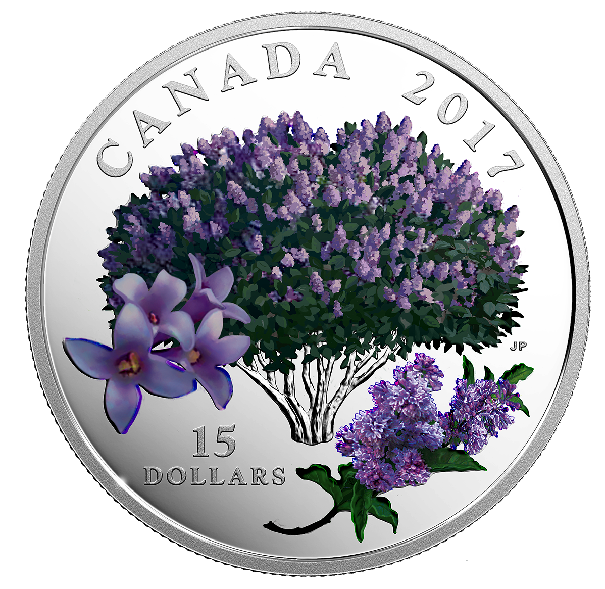 Pure Silver Coloured Coin - Celebration of Spring: Lilac Blossoms (2017 ...