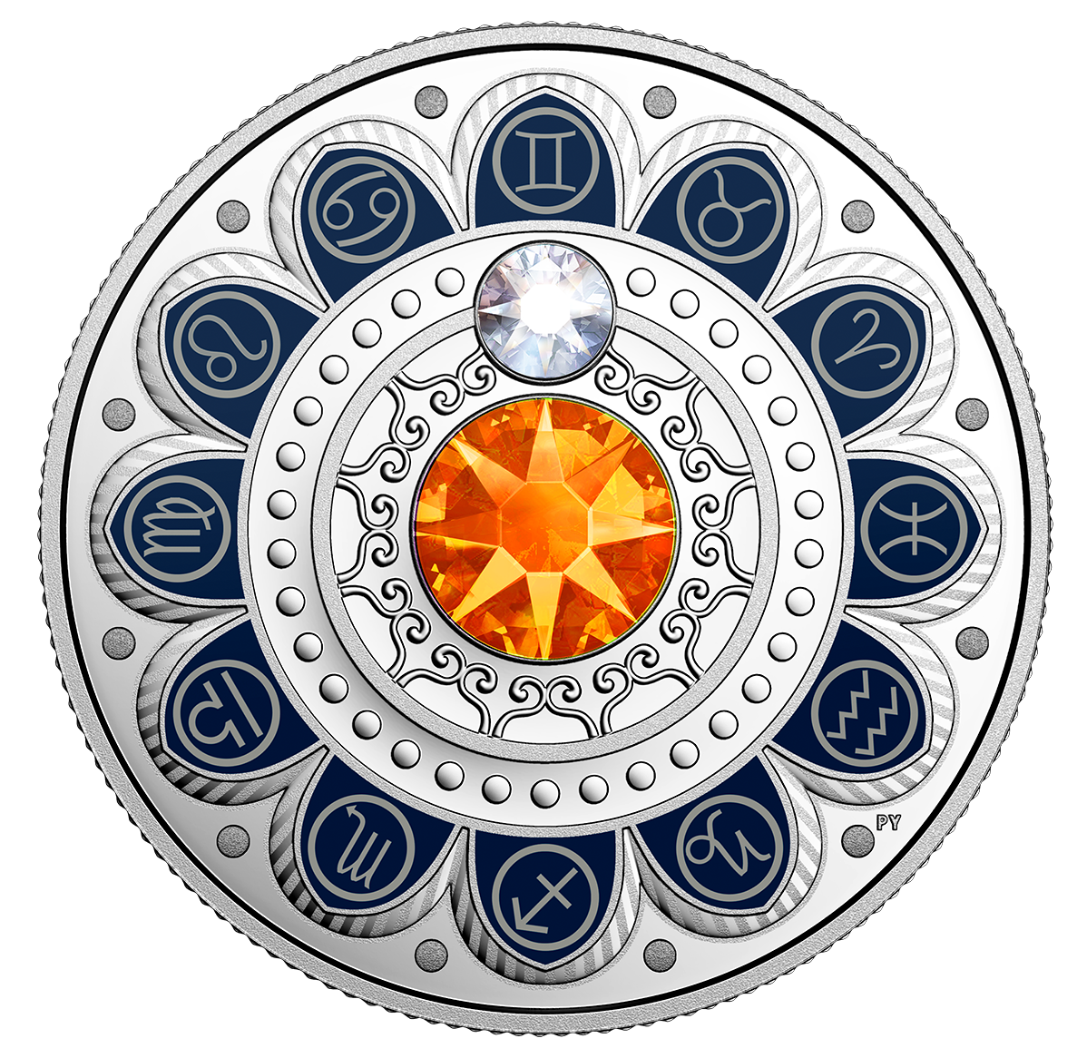 Pure Silver Coin made with Swarovski® Crystals - Zodiac Series: Gemini ...