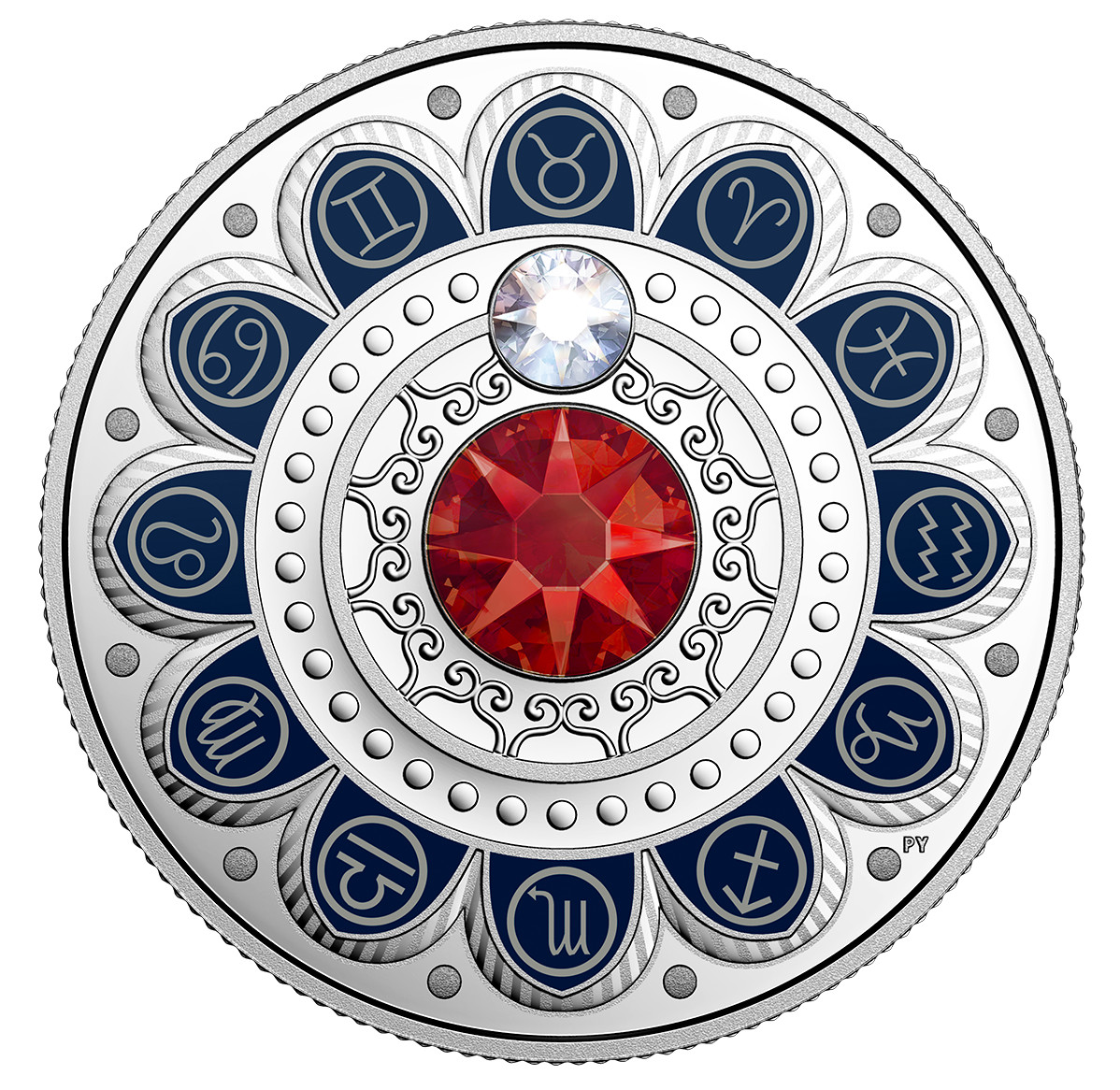Pure Silver Coin made with Swarovski® Crystals - Zodiac Series: Taurus ...