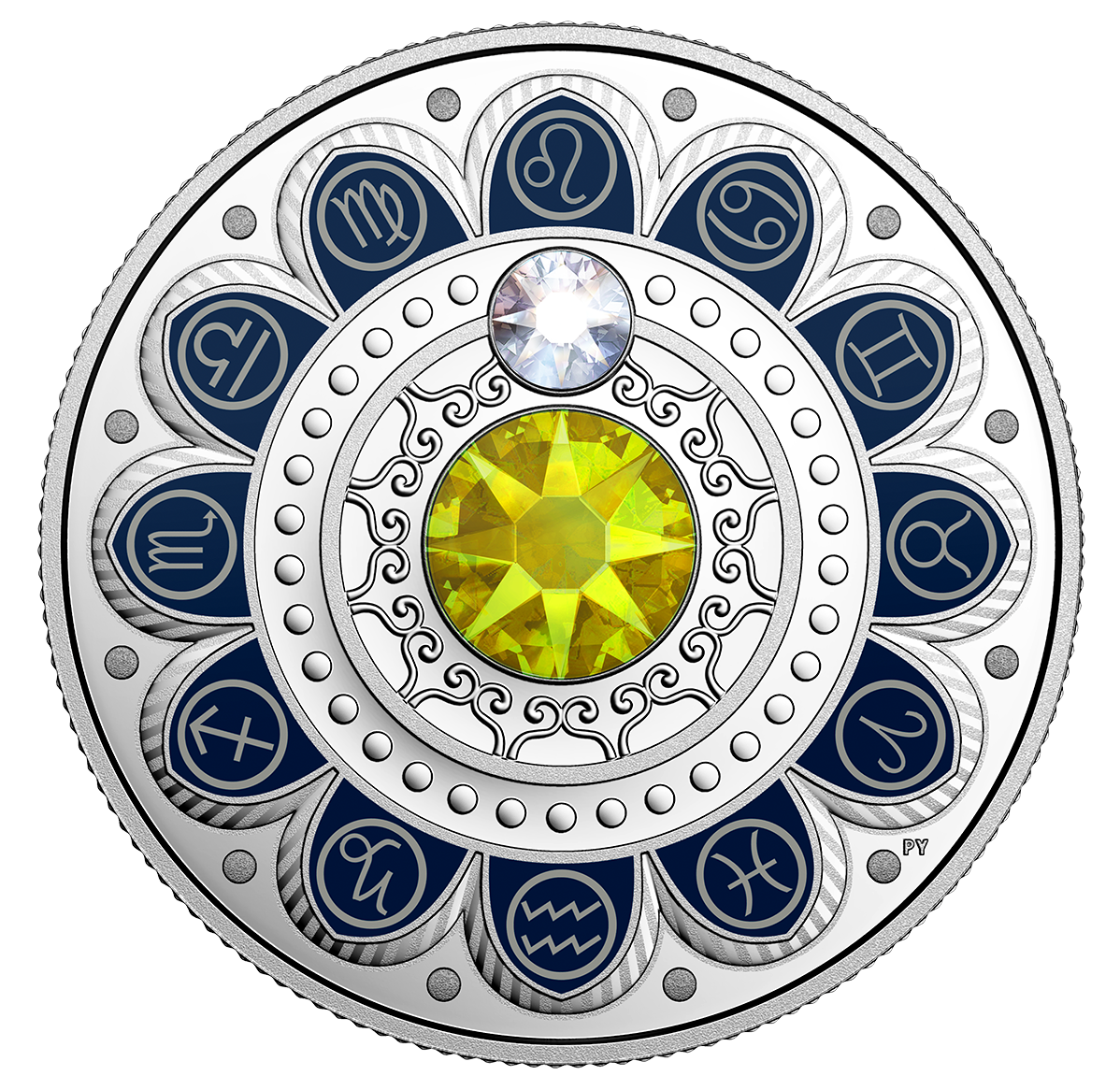 Pure Silver Coin made with Swarovski® Crystals - Zodiac Series: Leo ...