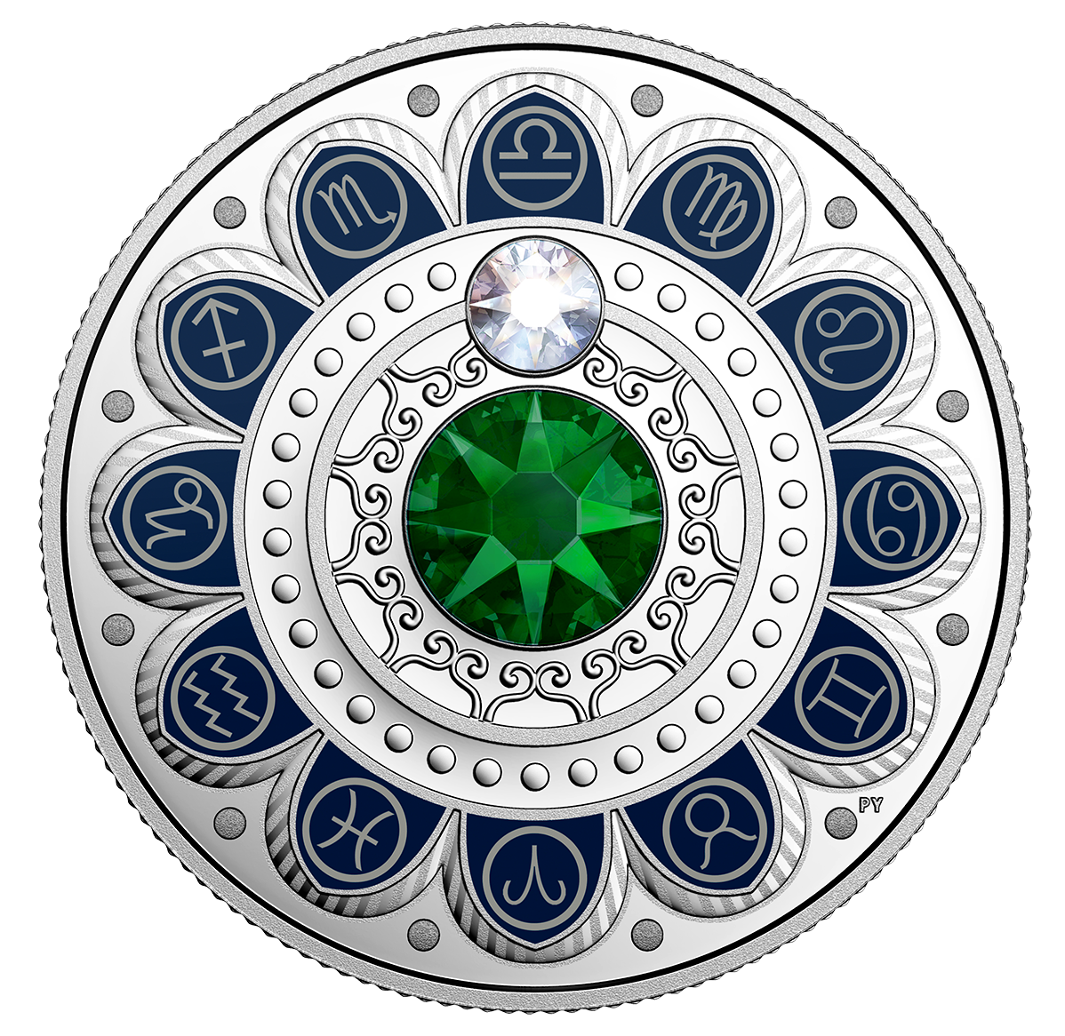 Pure Silver Coin made with Swarovski® Crystals - Zodiac Series: Libra ...