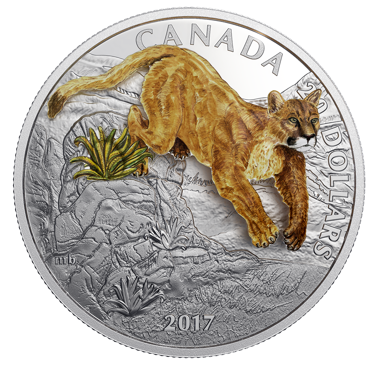 1 oz. Pure Silver Coin - Three-Dimensional Leaping Cougar (Low ...