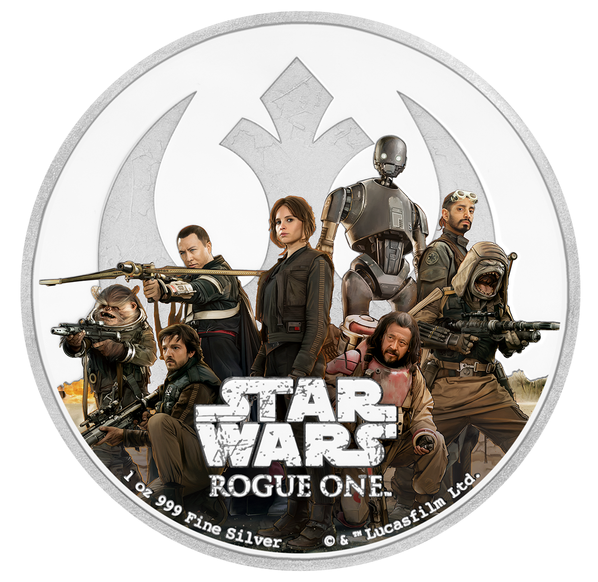 Star Wars™: Rogue One™: Rebellion - 1 oz. Pure Silver Coloured Coin ...
