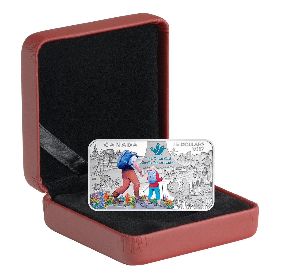 The Great Trail - 1.5 oz. Pure Silver Coloured Rectangular Coin ...