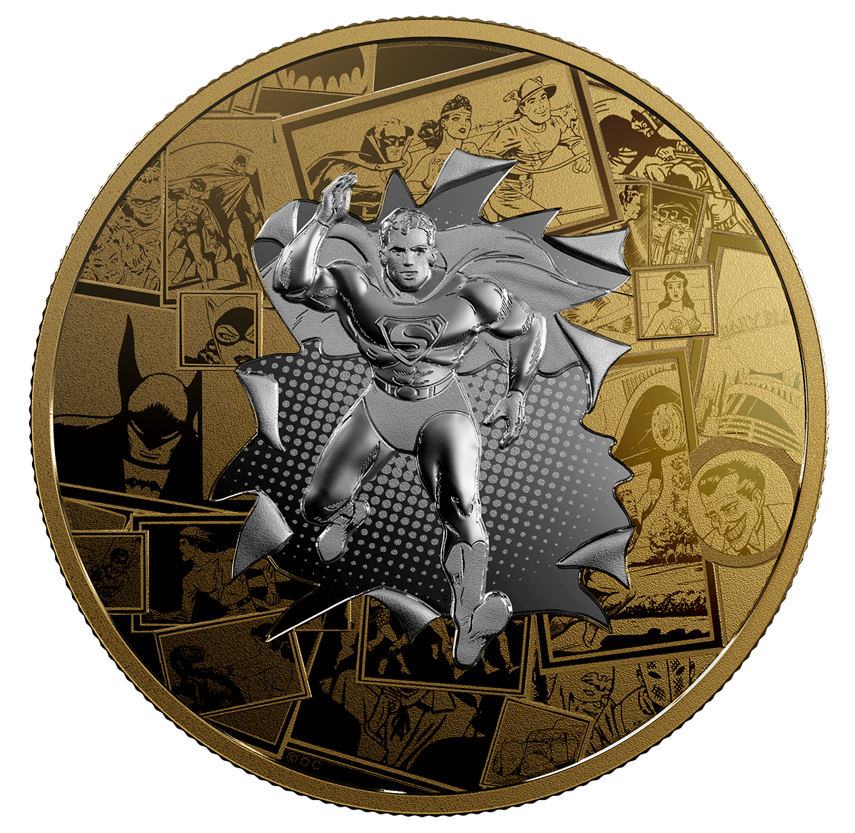 3 oz. Reverse Gold-Plated Pure Silver Coin - DC Comics Originals: All ...