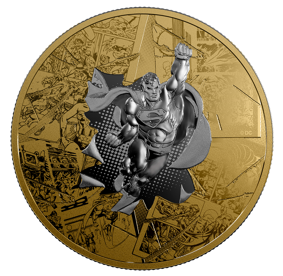 3 oz. Reverse Gold-Plated Pure Silver Coin - DC Comics Originals: The ...