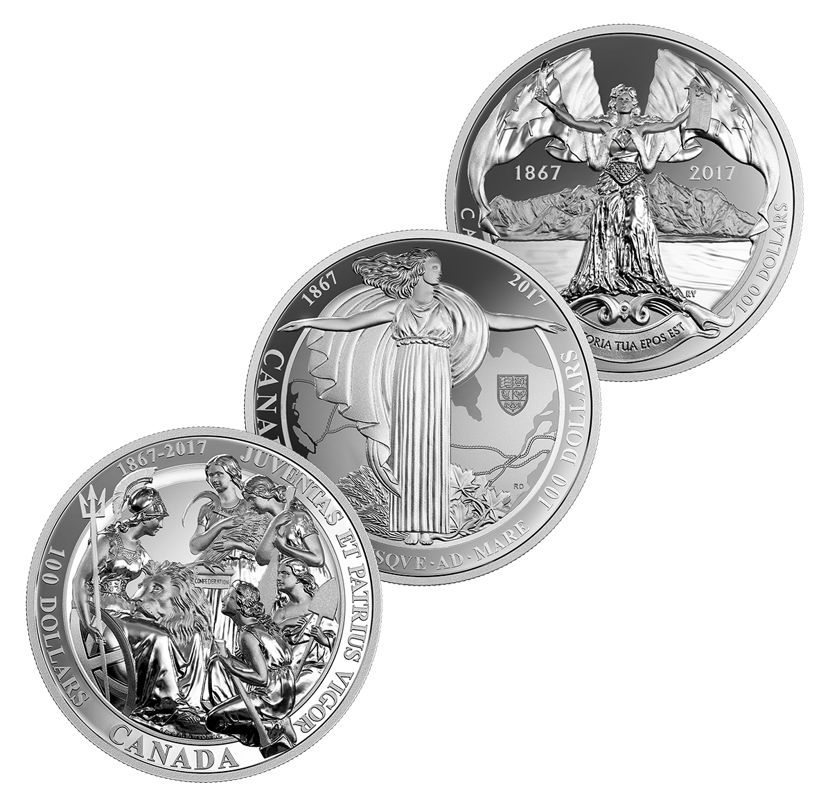 10 oz. Pure Silver 3-Coin Subscription - Canadian Confederation Medals ...