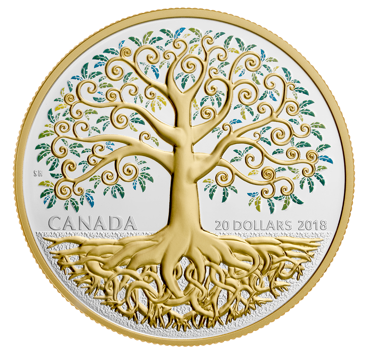 1 oz. Pure Silver Gold-Plated Coin - Tree of Life - Mintage: 6,500 ...