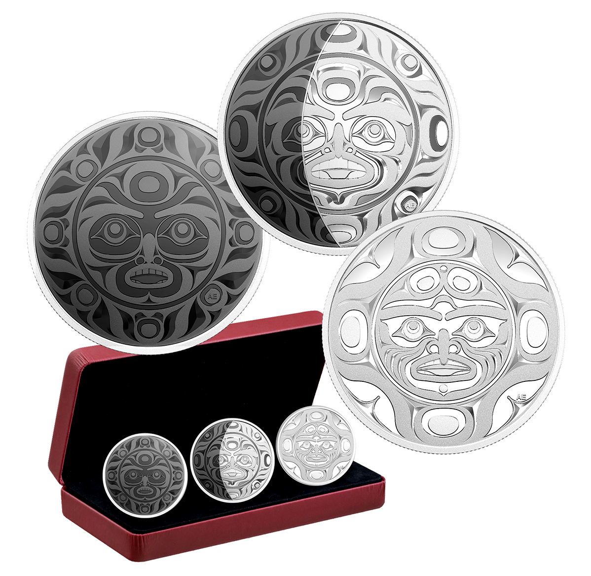 Phases of the Moon - 2 oz. Pure Silver 3-Coin Set - Mintage: 3,000 ...