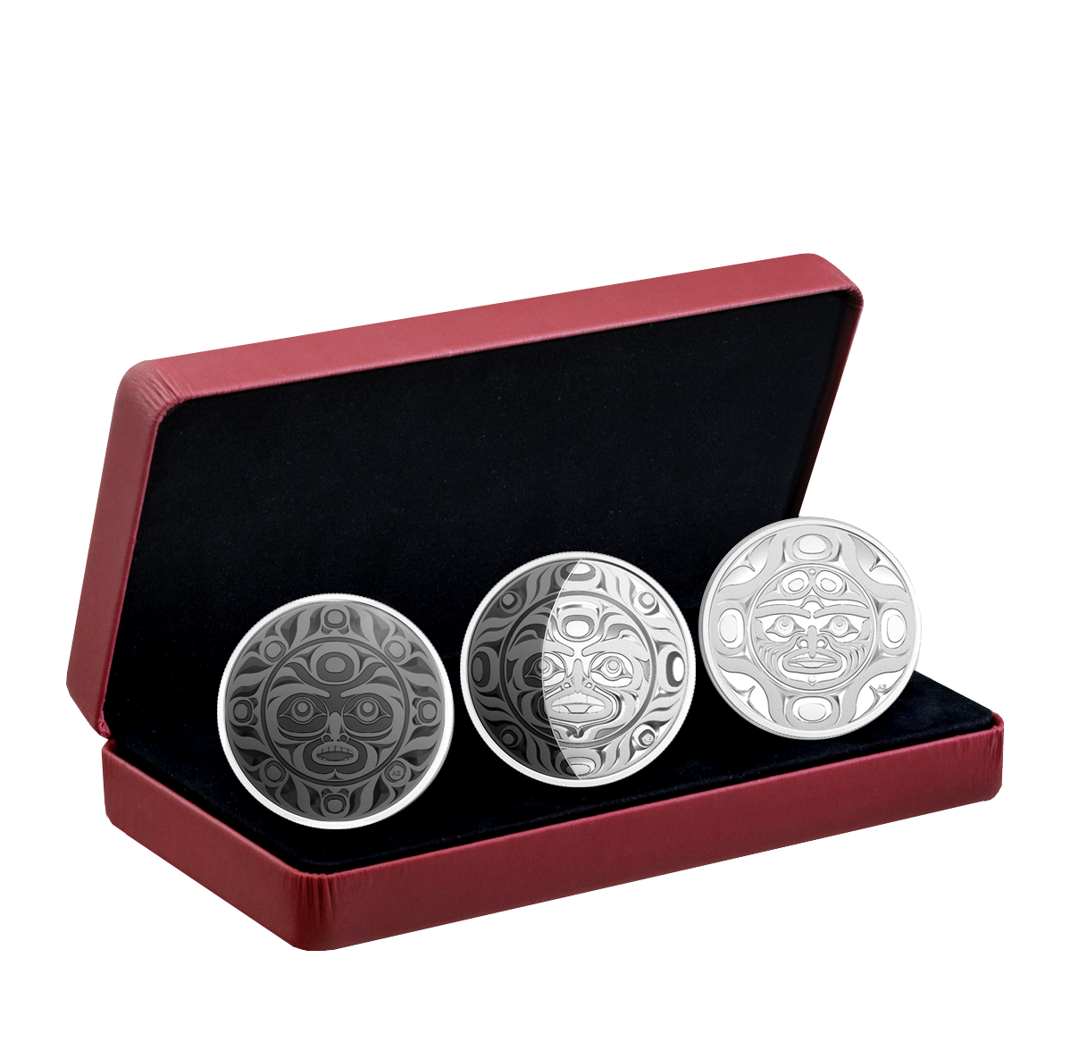 Phases of the Moon - 2 oz. Pure Silver 3-Coin Set - Mintage: 3,000 ...