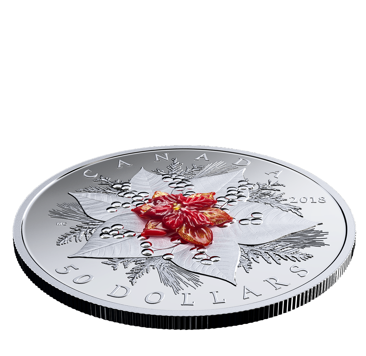 5 oz. Pure Silver Coin with Murano Glass - Holiday Splendour - Mintage ...