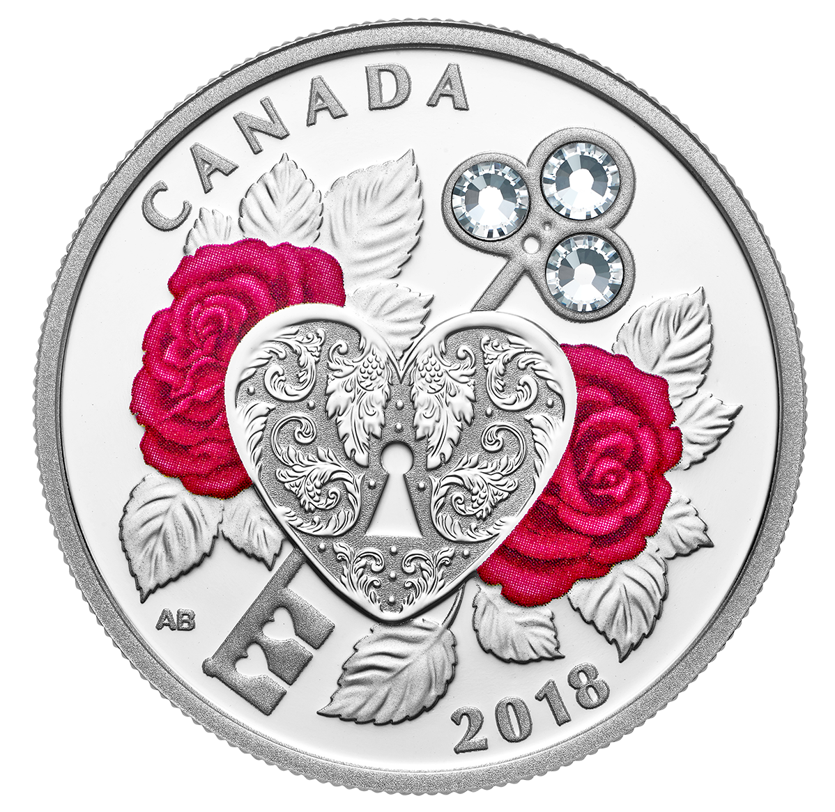 2018 Celebration of Love - Pure Silver Coin made with Swarovski ...