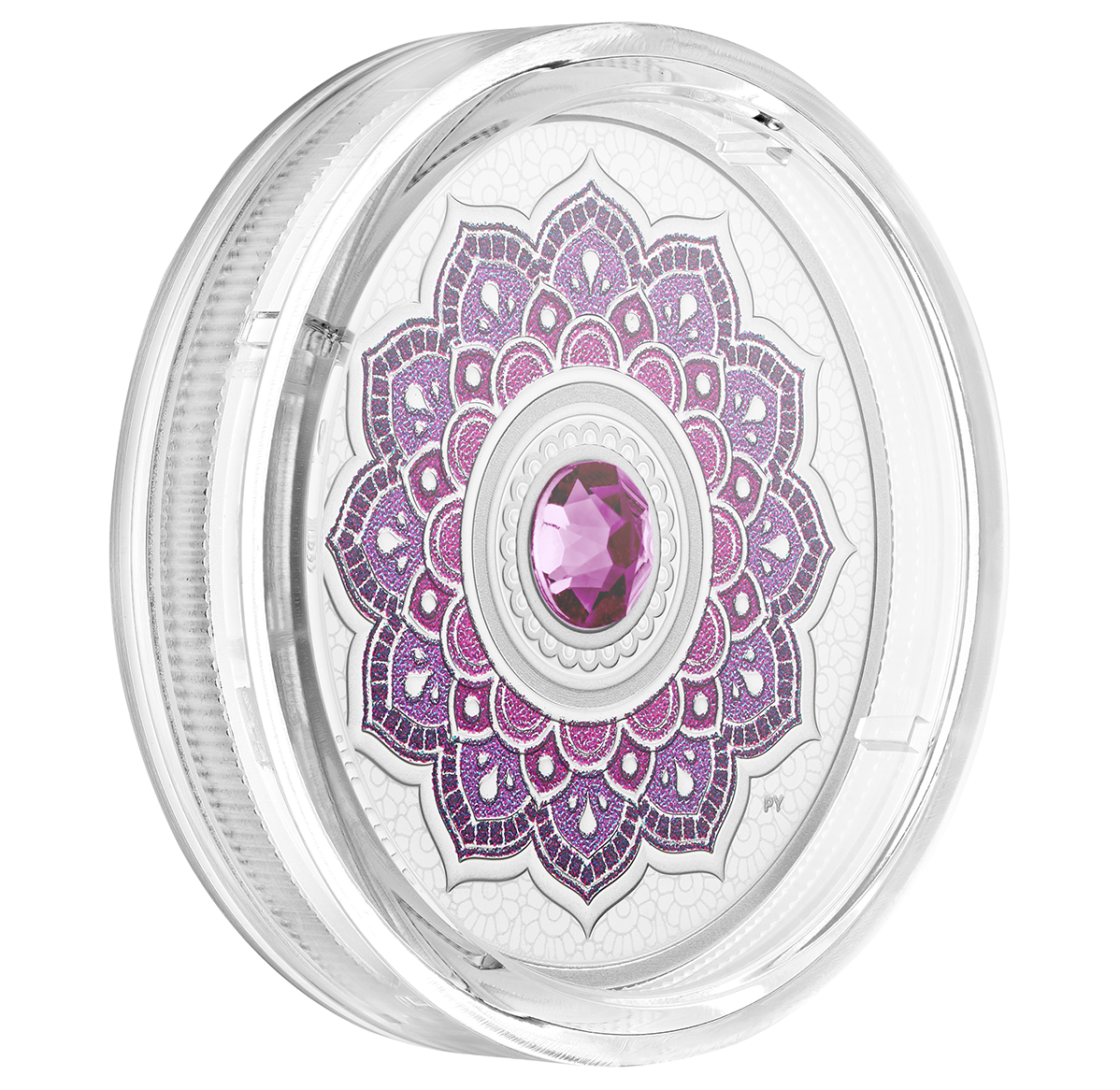 February Birthstone - Pure Silver Coin made with Swarovski® Crystal ...