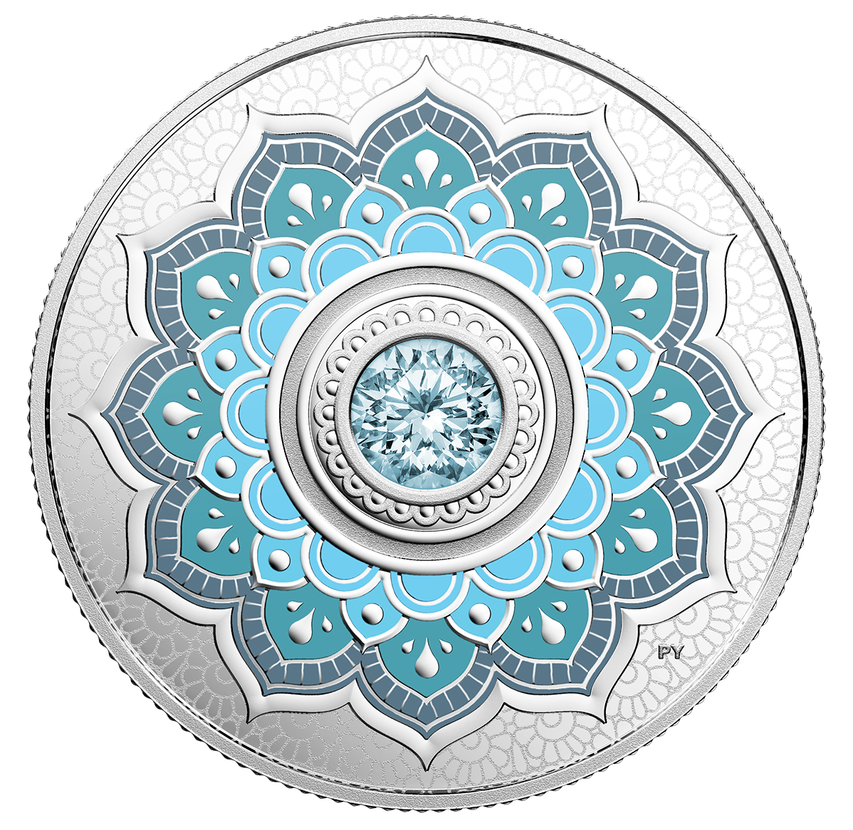 March Birthstone - Pure Silver Coin made with Swarovski® Crystals ...