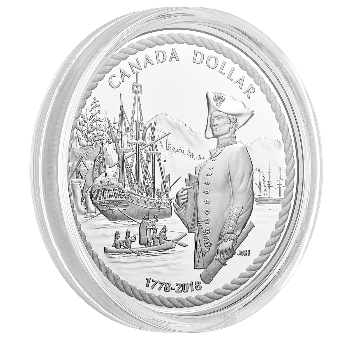 2018 Proof Pure Silver Dollar - 240th Anniversary of Captain Cook at ...