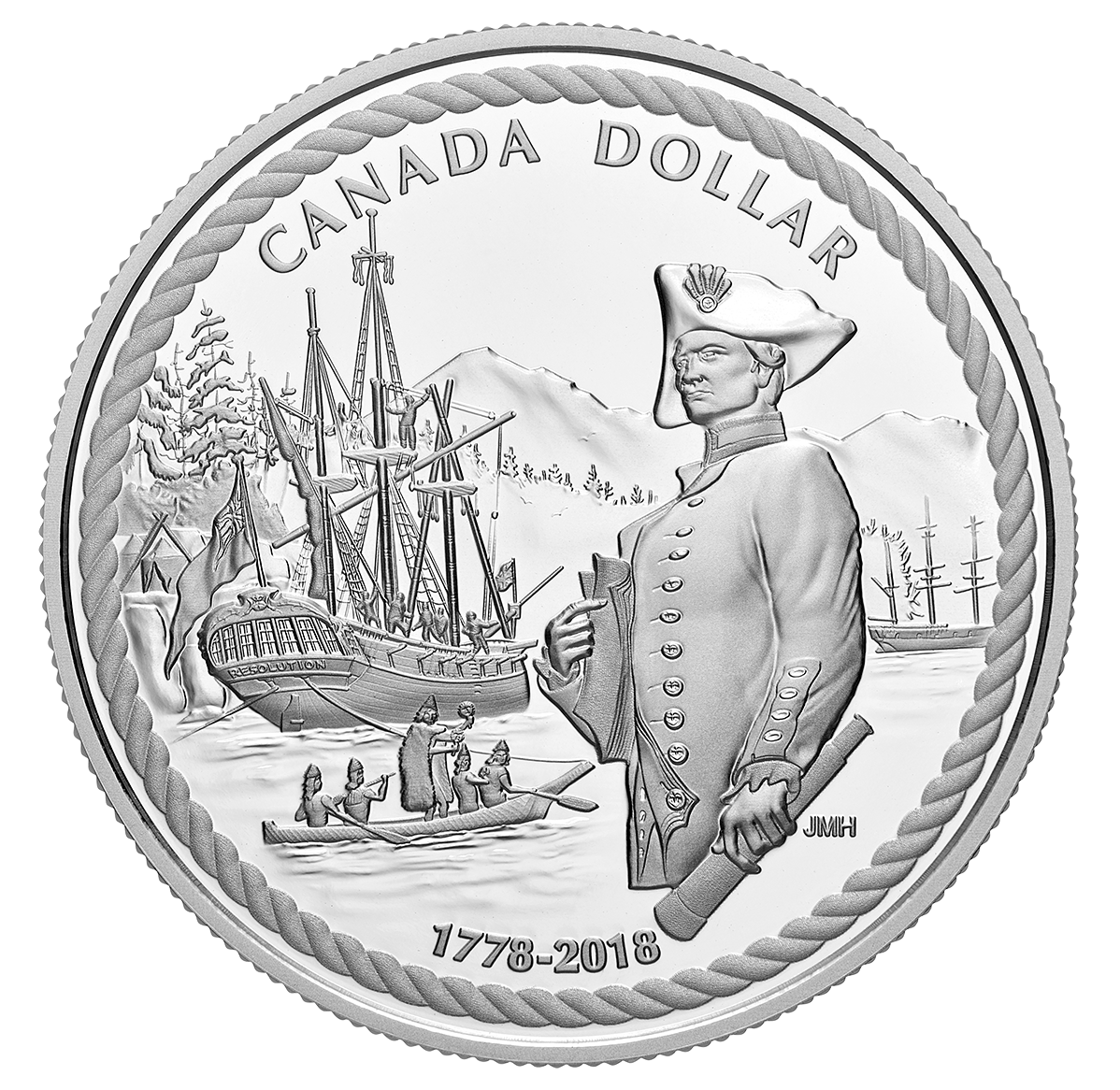 2018 Proof Pure Silver Dollar - 240th Anniversary of Captain Cook at ...