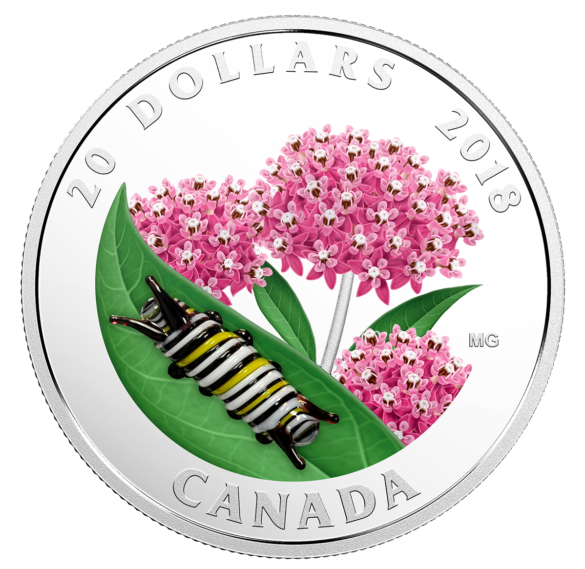 1 oz. Pure Silver Coin - Murano Glass Caterpillar - Mintage: 5,000 ...