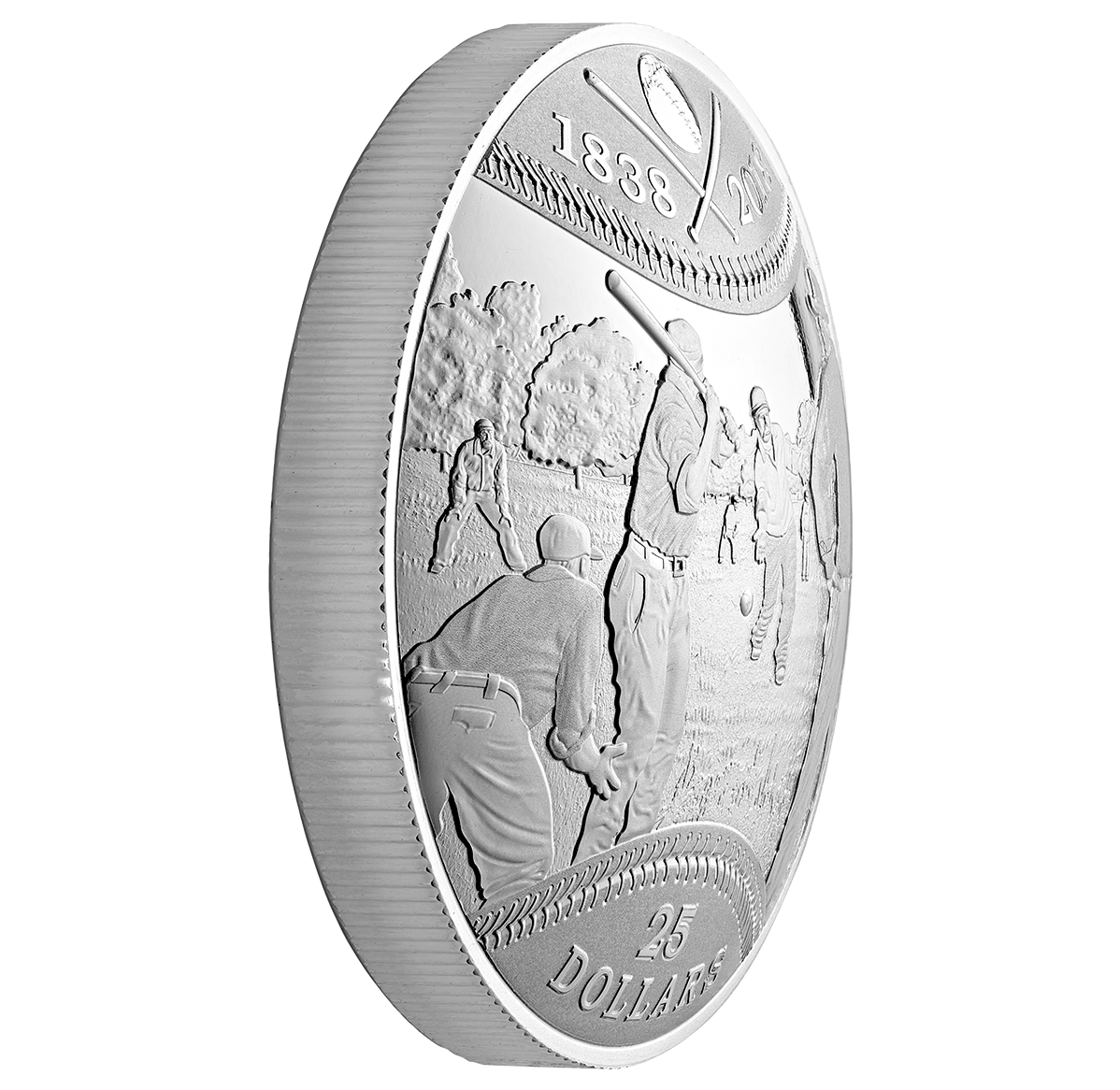 Pure Silver Convex Coin - 180th Anniversary of Canadian Baseball ...