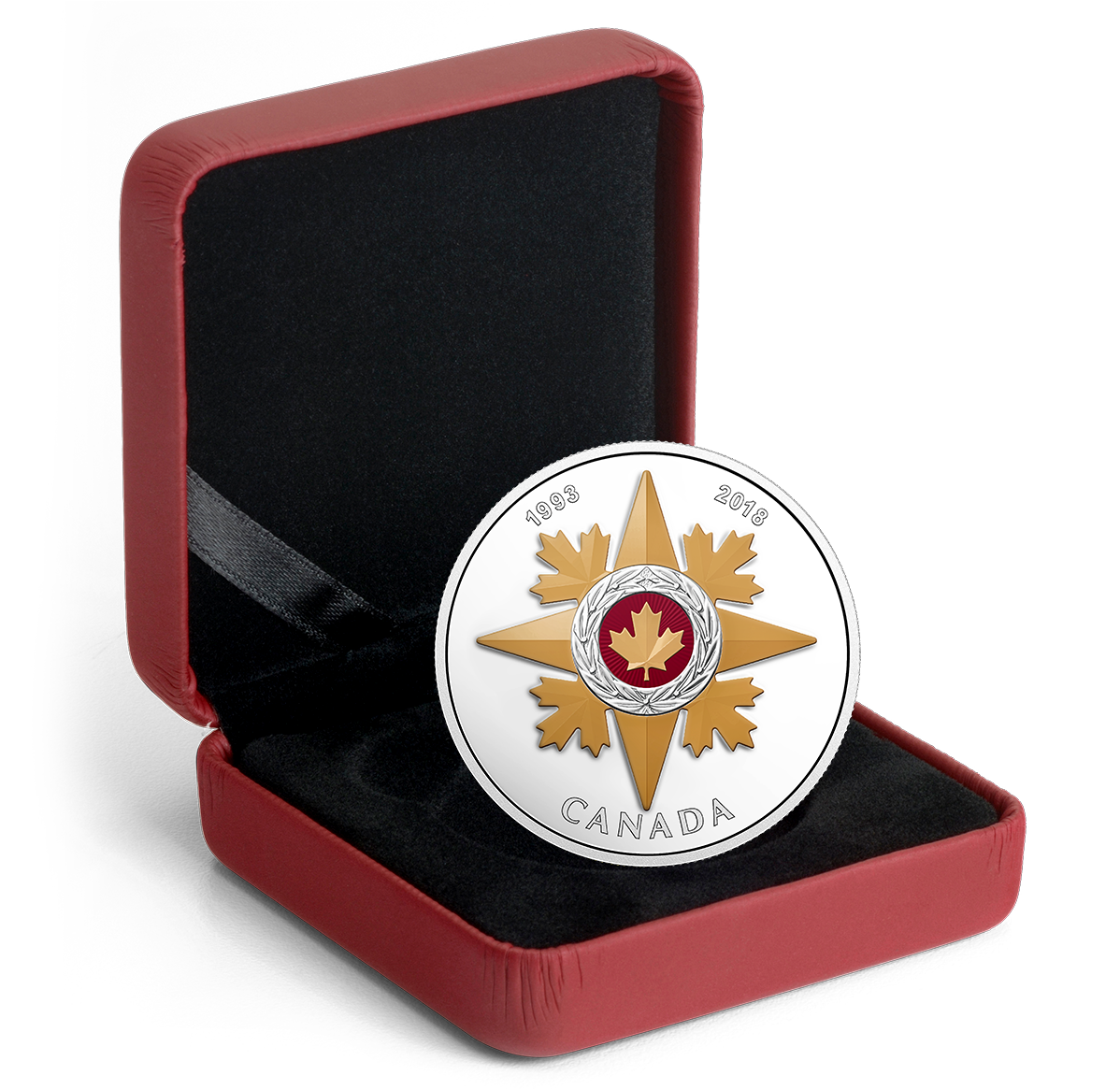 1 oz Pure Silver Coloured Coin - Canadian Honours: 25th Anniversary of ...
