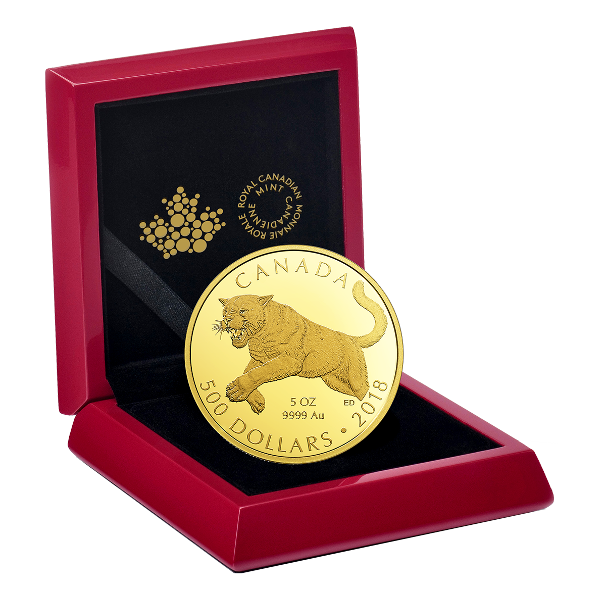 5 oz. Pure Gold Coin - Cougar - Mintage: 99 (2018) | The Royal Canadian ...