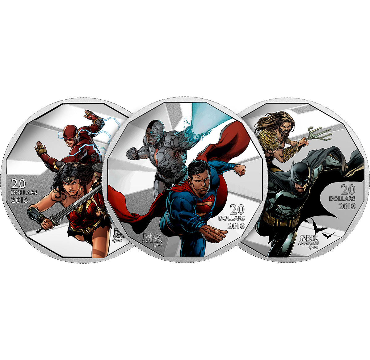 1 oz. Pure Silver Coloured Coin - The Justice League™: Wonder Woman and ...