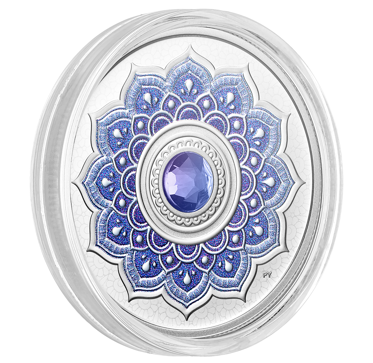December Birthstone - Pure Silver Coin made with Swarovski® Crystal ...