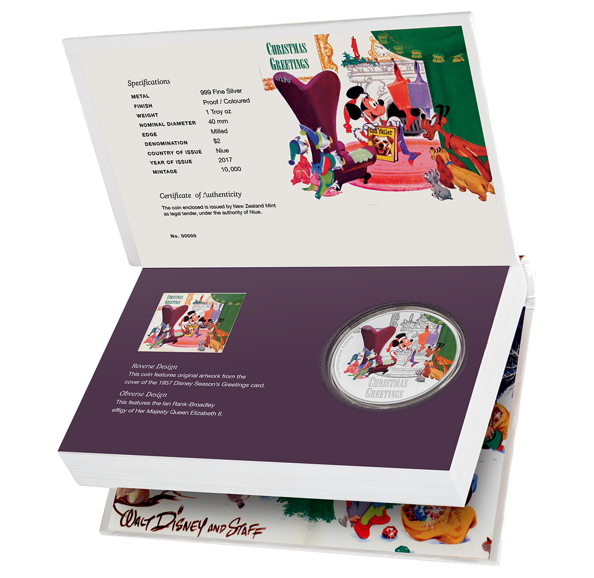 1 oz. Pure Silver Coin - Disney Season's Greetings Classic - Mintage ...