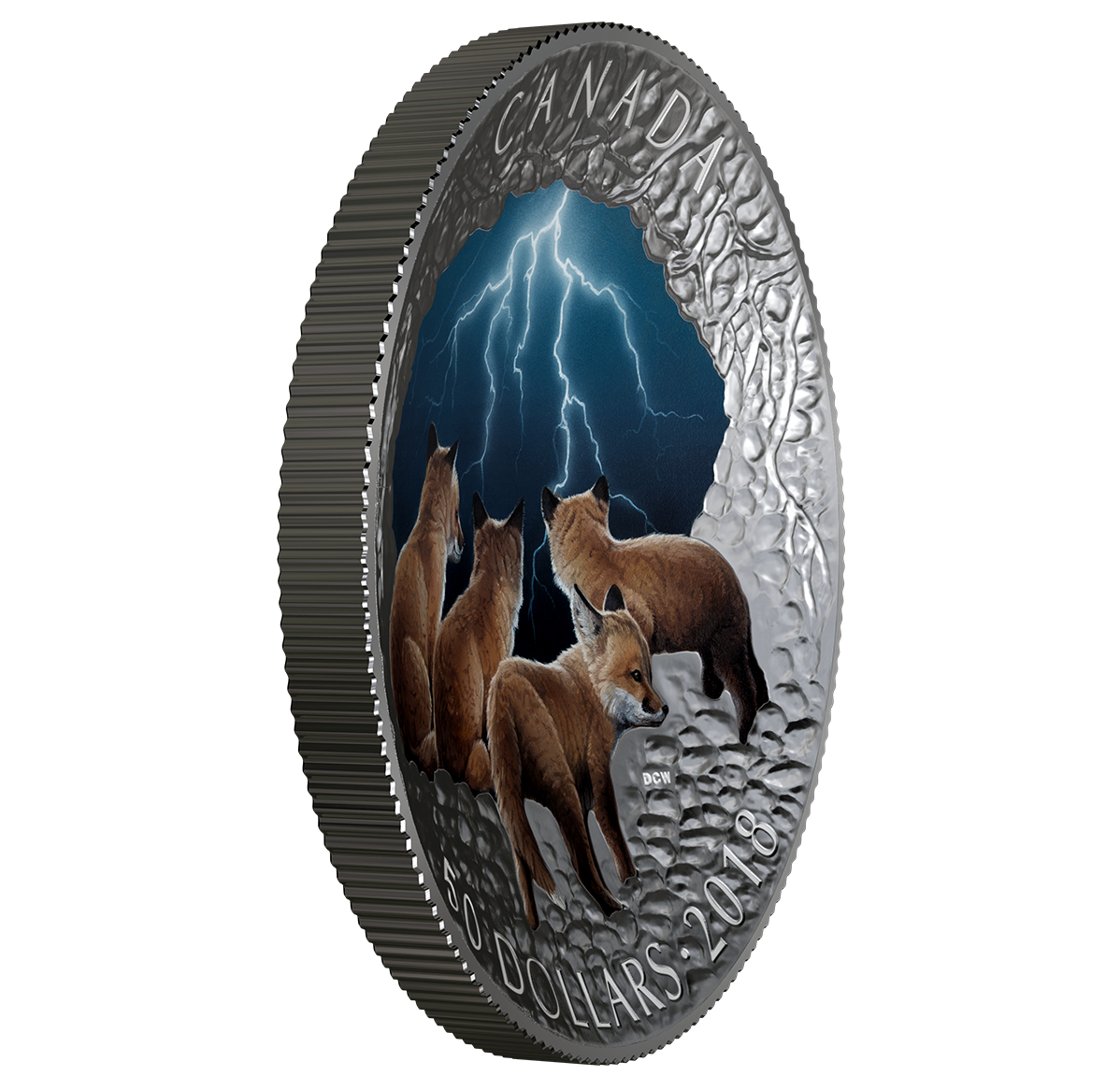 5 oz. Pure Silver Glow-in-the-Dark Coin - Nature's Light Show: Stormy ...