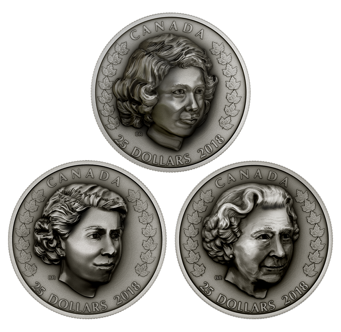 Her Majesty Queen Elizabeth II - 1 oz. Pure Silver 3-Coin Subscription ...