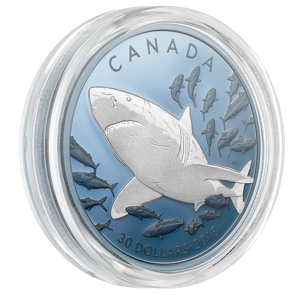 2 oz. Pure Silver Coin with Selective Blue Rhodium Plating - Great ...