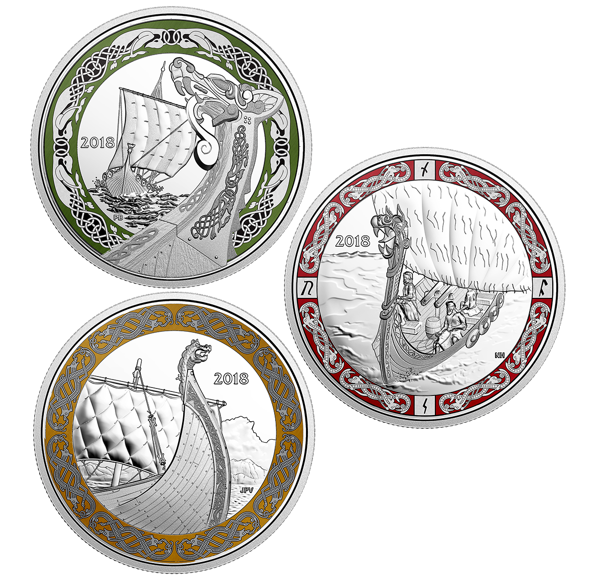 Viking Ships 3-coin Subscription - Mintage: 6,000 (2018) | The Royal ...