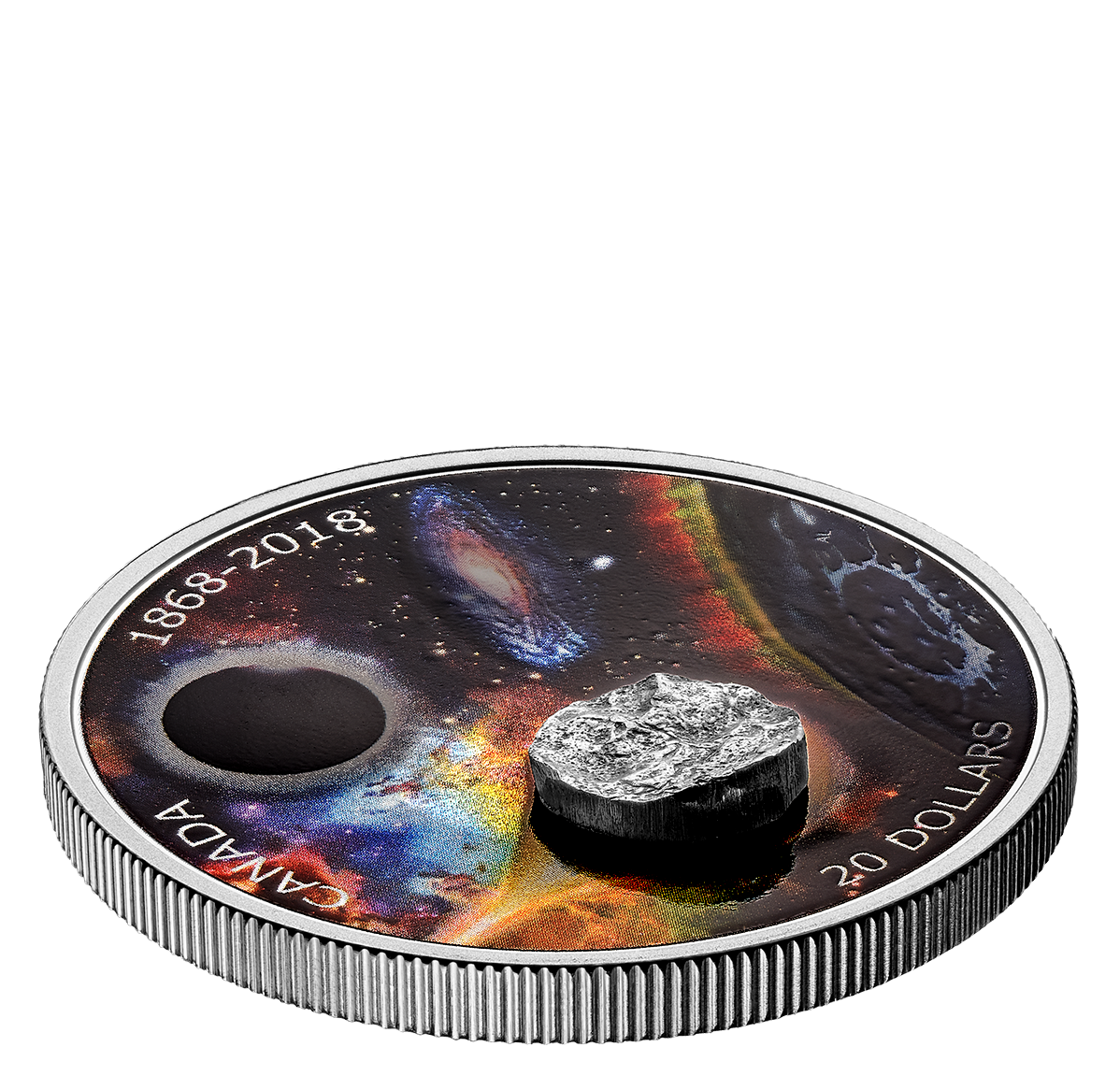Pure Silver Coloured Coin with Meteorite | The Royal Canadian Mint