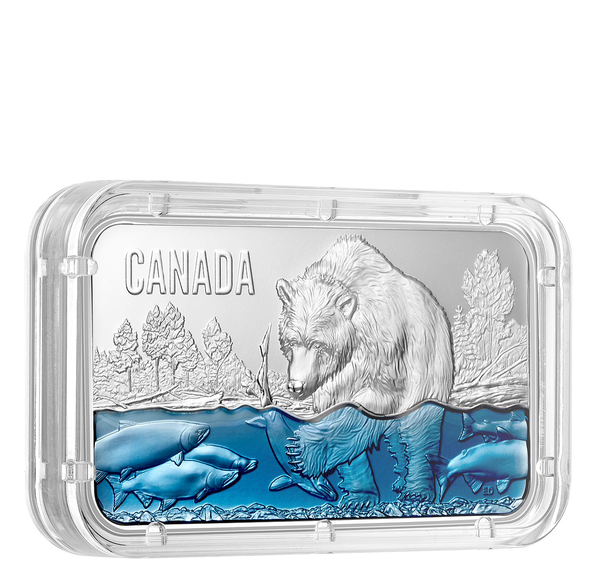 Pure Silver Ultra-High Relief Coin - Salmon Run - Mintage: 3,500 (2018 ...