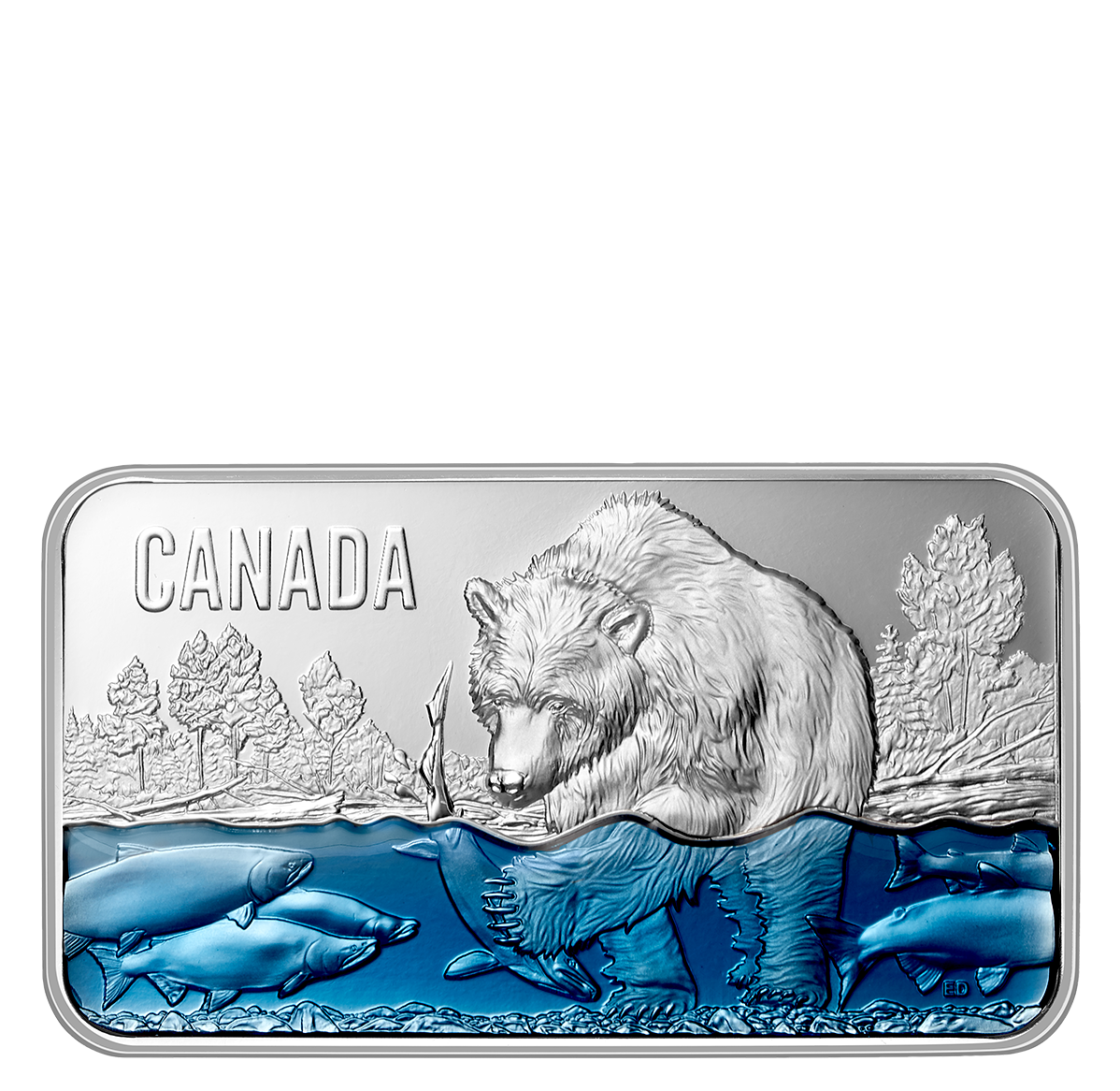 Pure Silver Ultra-High Relief Coin - Salmon Run - Mintage: 3,500 (2018 ...