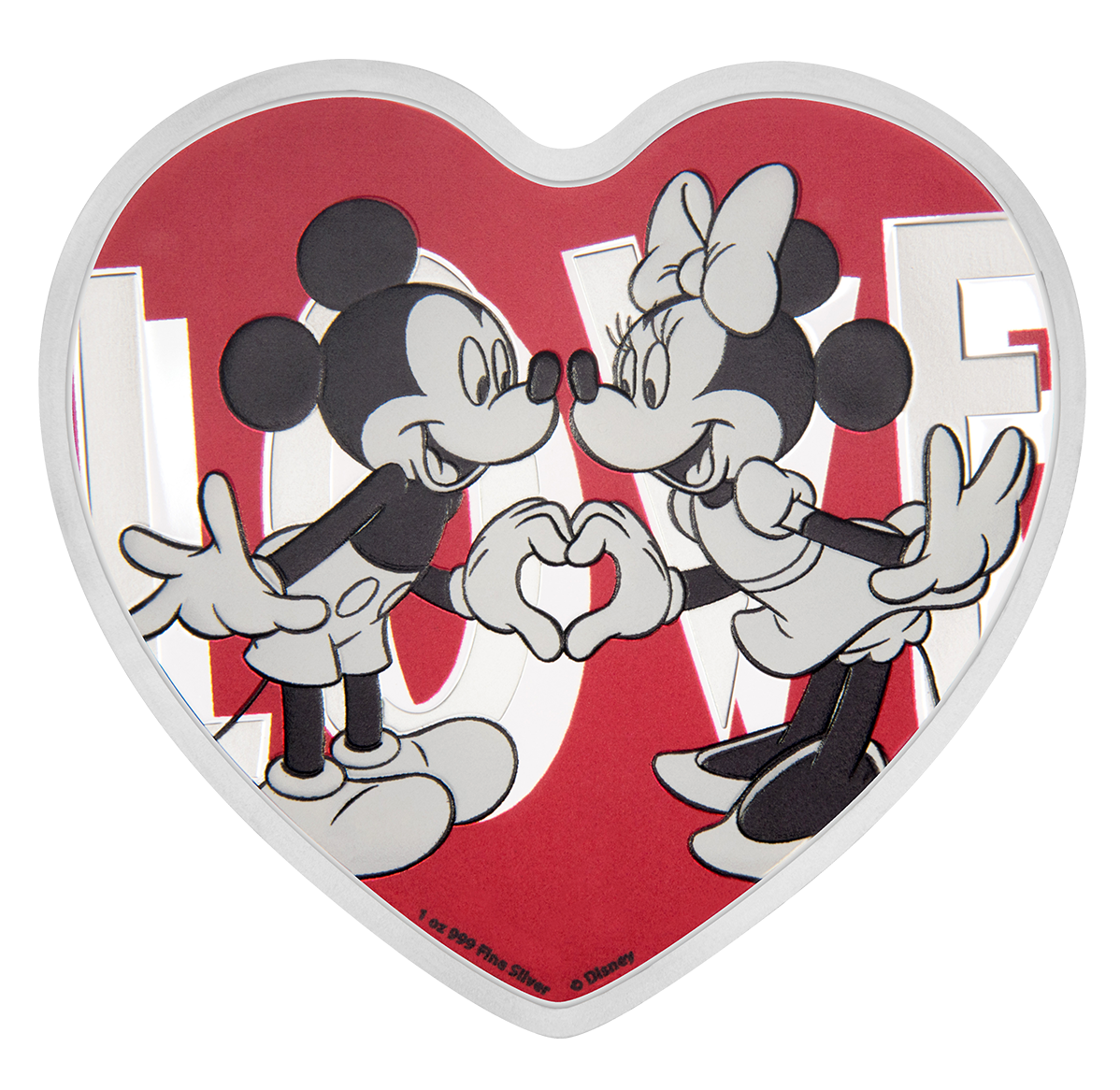 1 oz. Pure Silver Heart-Shaped Coin - Disney Love (2018) | The Royal ...