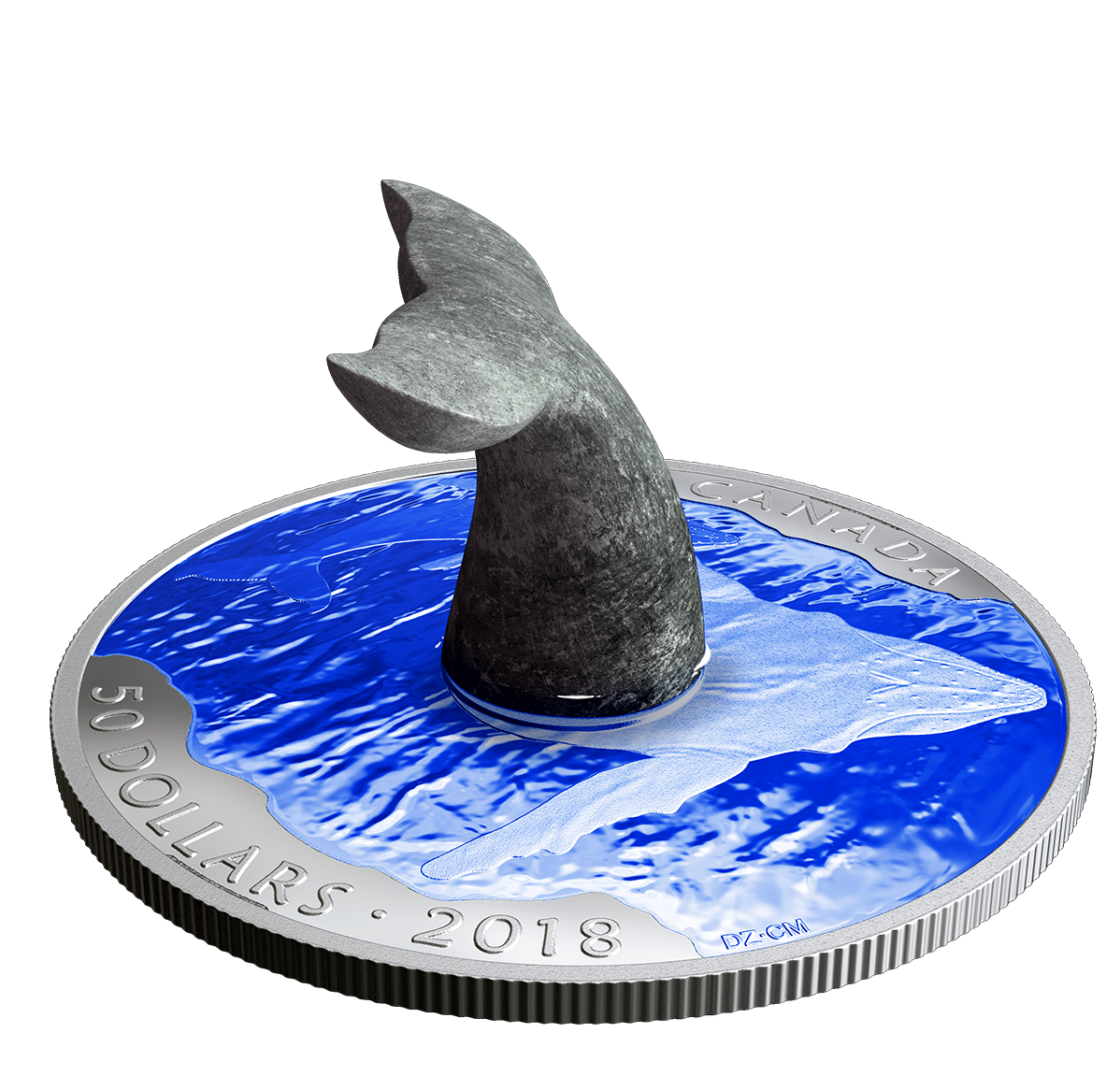 5 oz. Pure Silver Coin - Whale's Tail Soapstone Sculpture | The Royal ...