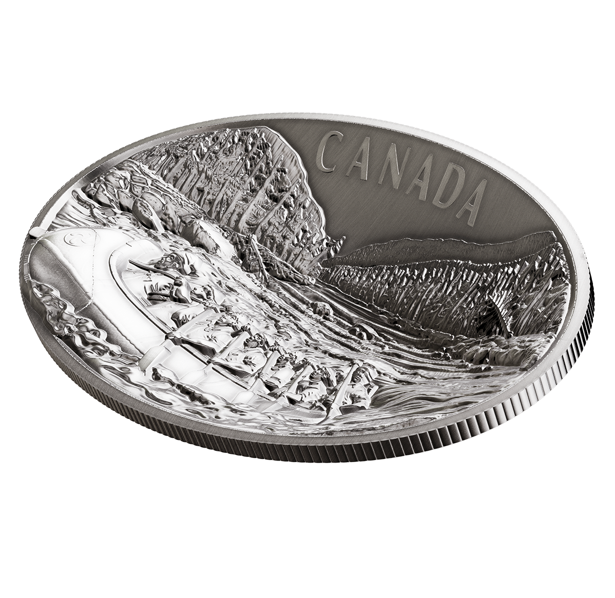 Pure Silver Concave Ultra-High Relief One Kilogram Coin - The Voyageurs ...