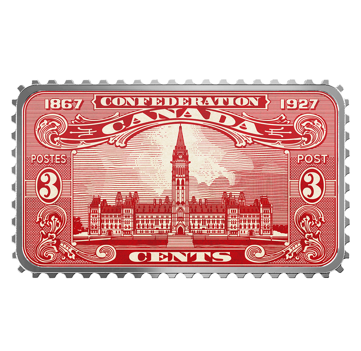 1 oz. Pure Silver Coloured Coin - Canada's Historical Stamps ...