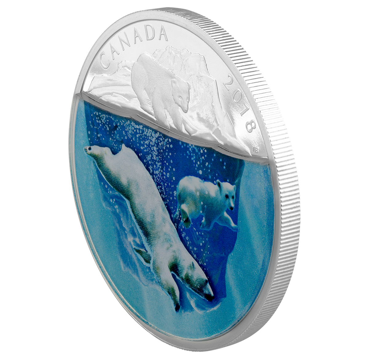 2 oz. Pure Silver Coin - Dimensional Nature: Polar Bears (Low ...