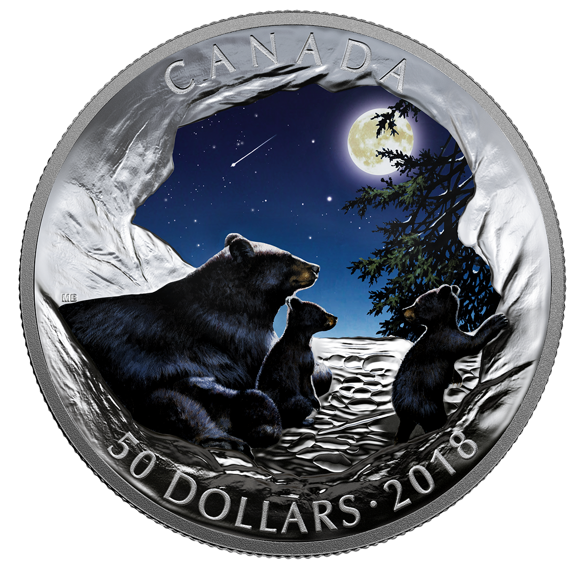 5 oz. Pure Silver Glow-in-the-Dark Coin - Nature's Light Show: Moonlit ...
