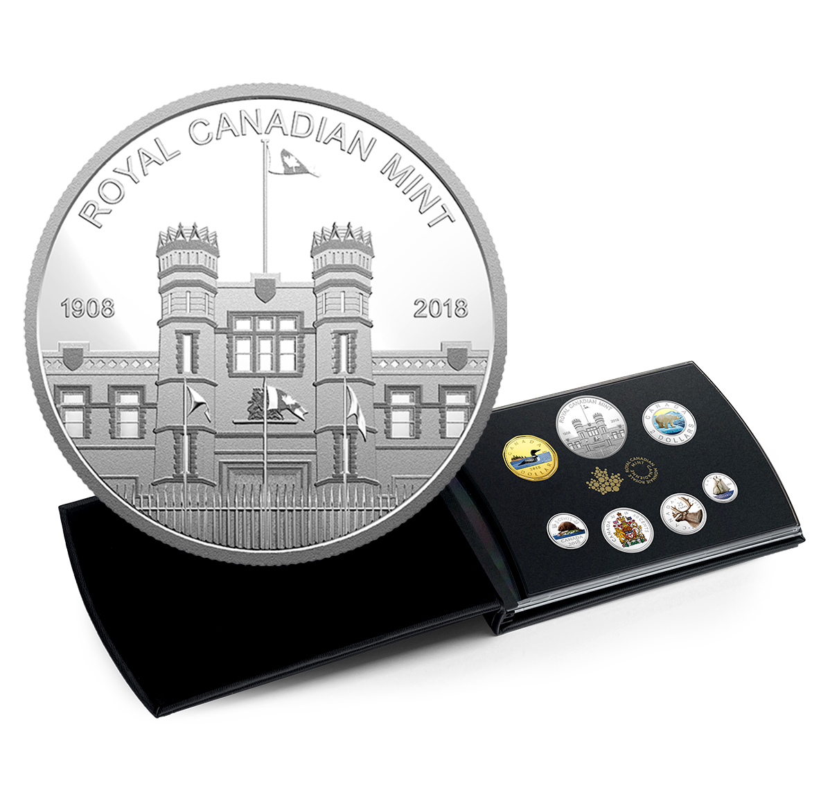 Ensemble de 6 pièces colorées en argent fin avec médaillon 2018 ...