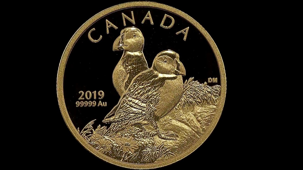 99.999% 1 oz. Pure Gold Coin - Atlantic Puffins - Mintage: 400 (2019 ...