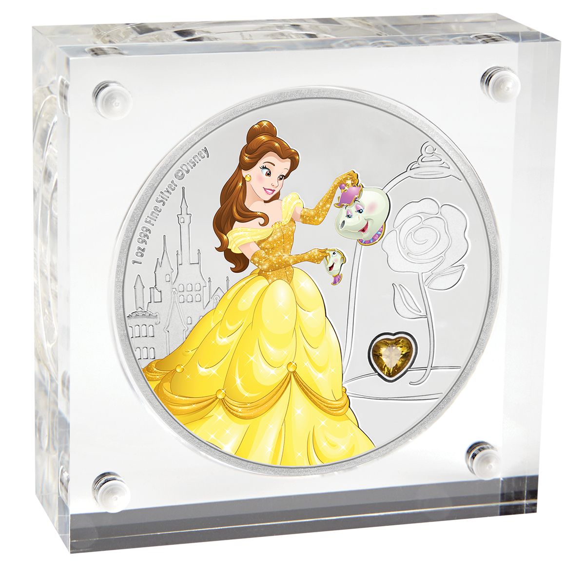 2018 Disney Princess with Gemstone - 1 oz. Pure Silver 4-Coin ...