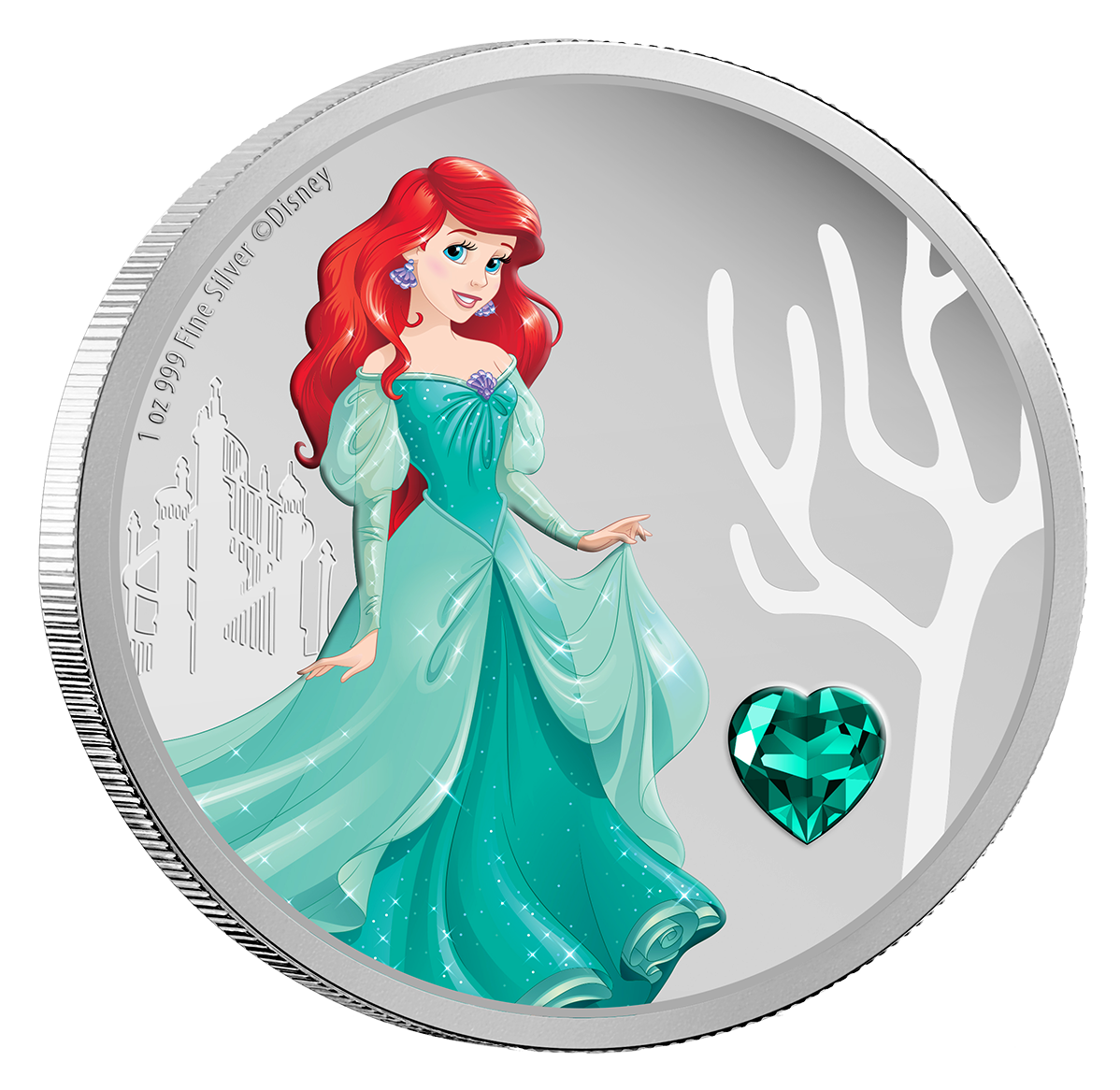 2018 Disney Princess with Gemstone - 1 oz. Pure Silver 4-Coin ...