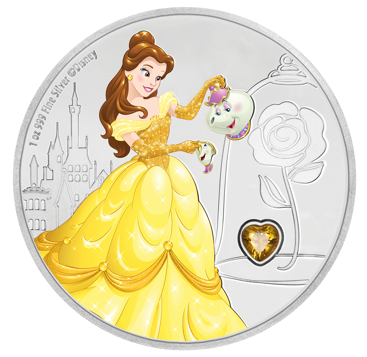 2018 Disney Princess with Gemstone - 1 oz. Pure Silver 4-Coin ...