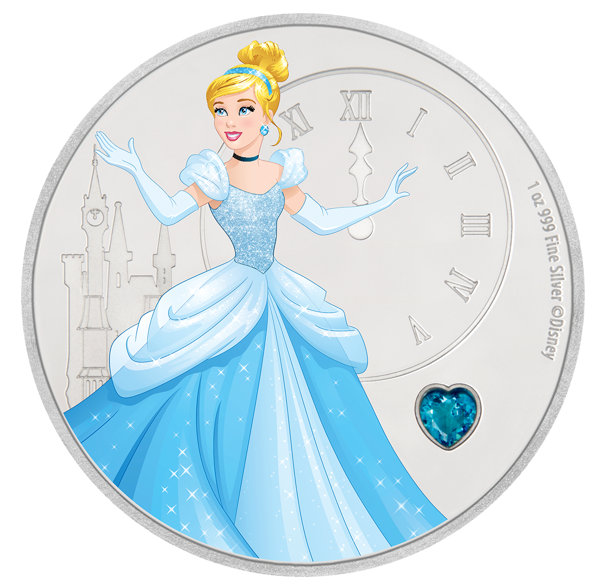 2018 Disney Princess with Gemstone - 1 oz. Pure Silver 4-Coin ...