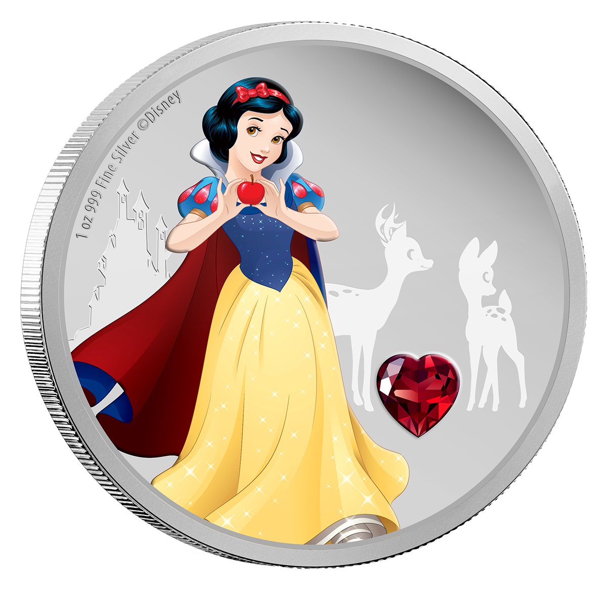 2018 Disney Princess with Gemstone - 1 oz. Pure Silver 4-Coin ...