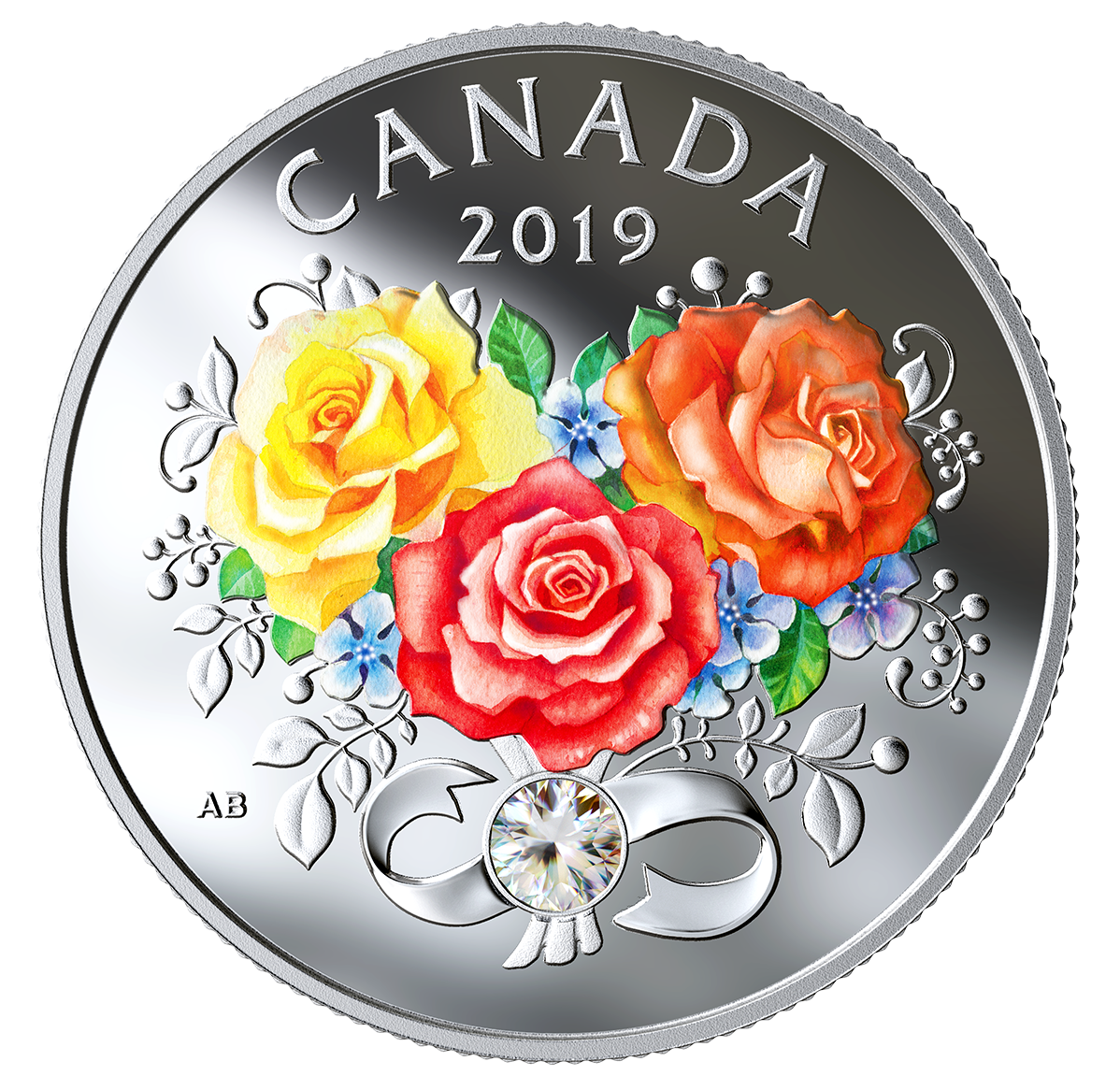 2019 Celebration of Love - Pure Silver Coin made with Swarovski ...