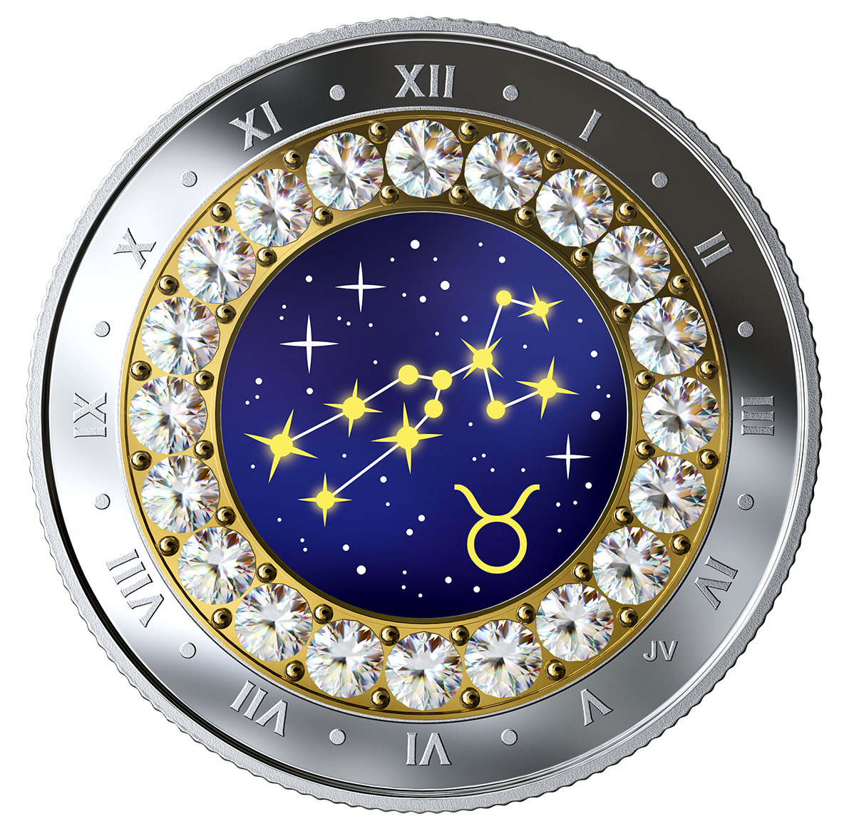 2019 Taurus: Zodiac Series - Pure Silver Coin made with Swarovski ...