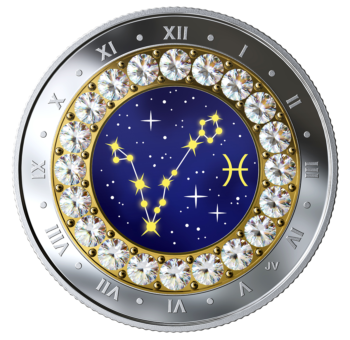 2019 Pisces: Zodiac Series - Pure Silver Coin made with Swarovski ...